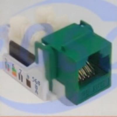 China RJ45 110 Jack with Gold Plated Copper Alloy Contacts Panel Mount Cable Tie Slot L-com UJ110C5E-GRN for sale