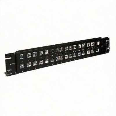 China Rack Panel 2U 19 Inch with 32 Keystone IDC Jacks and Cable Management Mounting Holes L-com PR35-3206 for sale