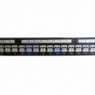 China Rack Panel 24 Duplex LC Multimode Fiber Connectors L-com PR175DLC24B Cold Rolled Steel Black Finish for sale