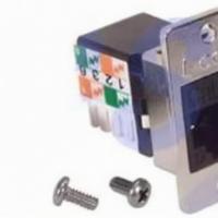 China Category 5e RJ45 110 Keystone Jack Kit L-com ECF110C5E-BLK with Nickel Plated Zinc Alloy Flange Adaptor for sale