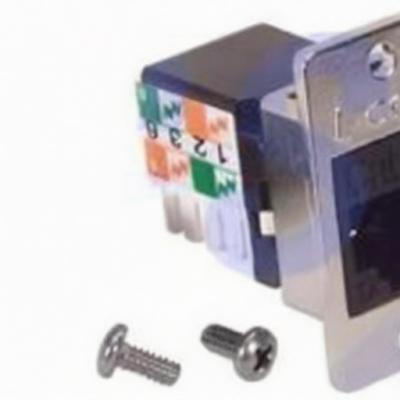 China Category 5e RJ45 110 Keystone Jack Kit L-com ECF110C5E-BLK with Nickel Plated Zinc Alloy Flange Adaptor for sale