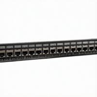 China Shielded CAT 5e RJ45 Feed-Thru Couplers 24 Port 1U Rack Panel L-com PR175-SC5E-24-CM Network Patch Panel for sale