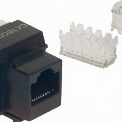 China Feed-through coupler with 140 VDC voltage rating and phosphor bronze contacts L-com EC1107B-10C5 Category 5 rated for sale