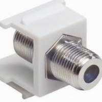 China RoHS Compliant Type F Female Coupler L-com MJSCPF-WT 75 Ohm Impedance Thermoplastic UL 94V-0 White for sale