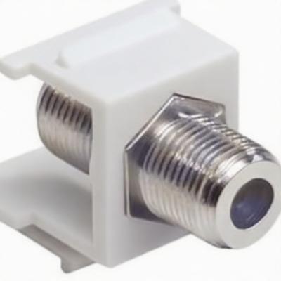 China RoHS Compliant Type F Female Coupler L-com MJSCPF-WT 75 Ohm Impedance Thermoplastic UL 94V-0 White for sale