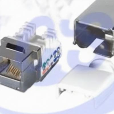China Durable L-com RJ110C6A-S shielded Category 6A RJ45 110 jack compatible with 22 to 24 AWG solid wire applications for sale