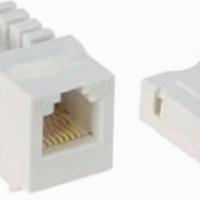 China Secure telecom connections with L-com MJS110RJ12-WT IDC jack featuring phosphor bronze contacts and ABS housing for sale