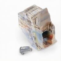 China Telecommunication grade Category 5e RJ45 Keystone Jack L-com ECF110C5E-IV with flange adaptor and 110 punch down terminals for sale