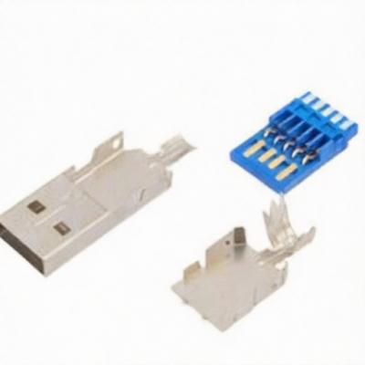 China USB 3 0 Type A Male Connector L-com USBCN3-A with UL 94V-0 Rated Insulation and Gold Plated Contacts for sale