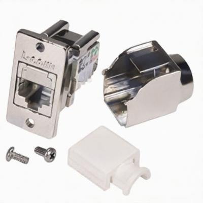 China Flange Mounted Cat 6A Shielded RJ45 Keystone Jack L-com ECFRJ110C6A-S Ideal for Network Applications for sale