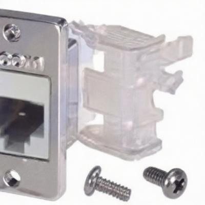 China Flange Mounted Cat 5e RJ45 Keystone Jack L-com ECFRJTLC5E-WT Ideal for Modular Network Installations for sale