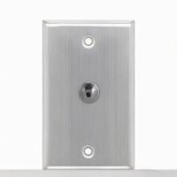 China 3.5mm audio panel mount receptacle coupler with stainless steel wall plate and hardware L-com WP35-1 for sale