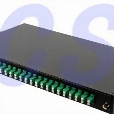 China 19 Inch Rack Mount Fiber Enclosure with 48 Ports L-com LCFPP-SL01-24LCA2 and LC APC Couplers Included for sale