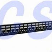 China 24 port CAT 6A RJ45 shielded feed thru coupler rack panel L-com PR175-SC6A-24-CM for cabling systems for sale