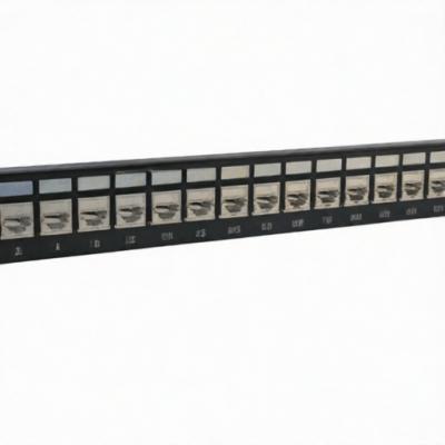 China 24 Port Shielded CAT 6 RJ45 Feed-Thru Mini Coupler Rack Panel L-com PR175-SC6-24M-CM for Network Cabling for sale