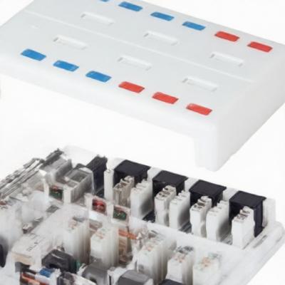 China 12 Port Cat5 Surface Mount IDC Modular Projection Jack with 1.5 Amps Current Rating L-com SMM45-12W for sale