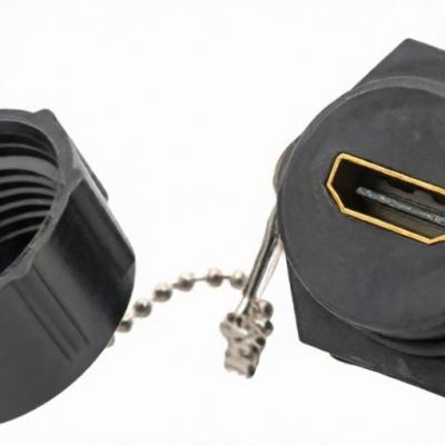 China Durable Waterproof HDMI Industrial Coupler L-com VHC00029 Featuring Dust Cap and Robust Construction for sale
