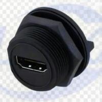 China HDMI Type A Female Waterproof Coupler L-com VHC00023 with Threaded Post and Panel Thickness Support for sale