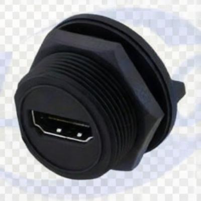 China HDMI Type A Female Waterproof Coupler L-com VHC00023 with Threaded Post and Panel Thickness Support for sale