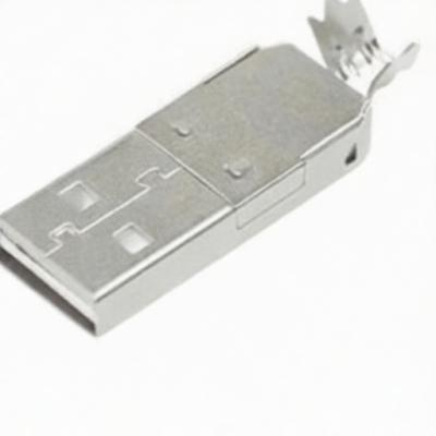 China USB 2.0 A Male Connector L-com USBCN2.0-A Featuring Cold Rolled Steel Shell and Nickel Plated Finish for sale