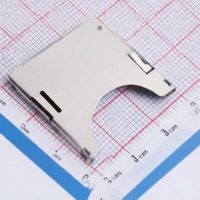 China Robust 11 pin SD card holder with gold flash plating and post type design LCKELEC LCK-SD-202H2911-YLG for sale