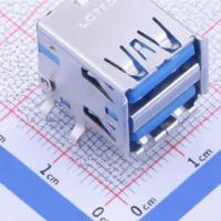 China Double USB 3 0 A Type Female Connector LOTES AUSB0289-K001C Offering Performance in USB Applications for sale