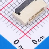 China Gold Plated 10 Pin Connector Megastar ZX-0.5FPC-2H-HFJ10P Back Flip Type 0.5mm Pitch 2.0mm Height for sale