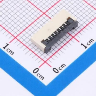 China flat cable connectors with 0.5mm pitch and front flip top housing Megastar ZX-1.0FPC-2H-QFX7P series for sale