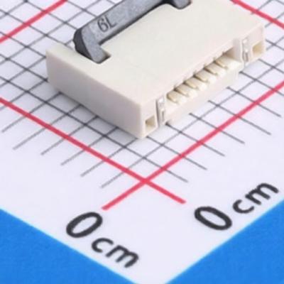 China Megastar ZX 05FPC HWSX H2 6P 6 pin 05mm pitch horizontal mount FPC FFC connector with back flip lock for sale