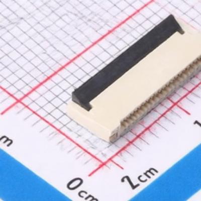 China 0.5mm Pitch FPC Connector with Back Flip Cover and Gold Plating Megastar ZX-0.5FPC-2H-HFJ24P 2.0mm Height for sale