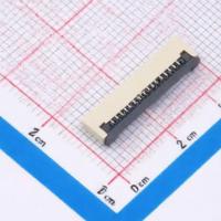 China 0.5mm pitch flip top FPC connector with natural and black color options Megastar ZX 1.0FPC 2H QFX14P for sale
