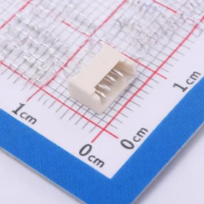China Connector with 1.25mm pitch Megastar ZX-MX1.25-4PZZ featuring PA natural color housing and brass pins for sale