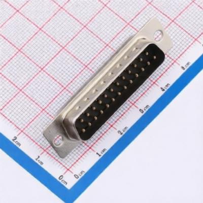 China RoHS compliant MH CONNECTORS MHDB25SP connector with brass tin gold plated contacts and PBT plastic housing for sale
