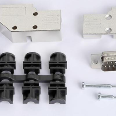 China Durable MH CONNECTORS MHDCMR9-DB9P-K connector assembly with brass terminals and nickel plated shell for sale