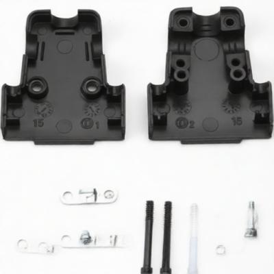 China Durable robust backshell connector MH CONNECTORS MHTRI-P-15-K with steel clamp and RoHS compliance for sale