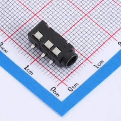 China Bright tin plated brass spring terminal headphone jack connector Minlenda MLD-PJ-320D-4P black main housing for sale