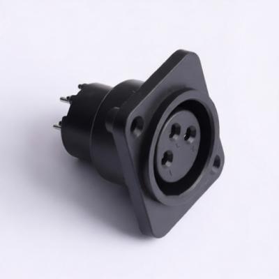 China XLR Female Panel Mount Connector Model Minlenda MLD-JA-02A-L Compatible with Various Audio Devices for sale