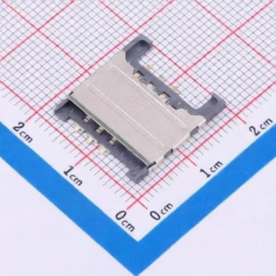 China 6 Pin Lengthened Shell SIM Card Connector Model MUP C7001 02 Designed for Stable Signal Transmission for sale