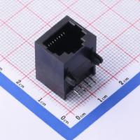 China Durable RJ45 Connector MINTRON MT5621IWA3DY1017 with Black Plastic Housing and Gold Plated Terminals for sale