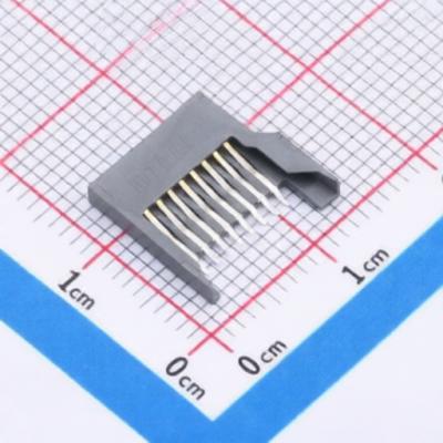 China Micro SD Card Connector with 8 Pin Post MUP M6021-01 and Precise 0.30 Percent Process Specification for sale