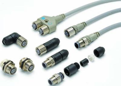 China Water resistant M12 connectors for industrial featuring IP67 and fire retardant OMRON XS2R-D526-S003 model for sale