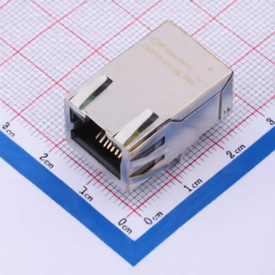 China Durable 1x1 Tab UP RJ45 Integrated Magnetics Connector PULSE J1011F21PNL for Fast Ethernet Networking for sale