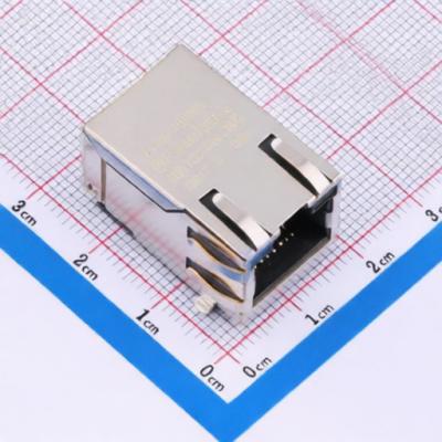 China Surface Mount RJ45 Connector 1x1 Pulse J3011G21DNL with Phosphor Bronze Contacts and Tin Matte Finish for sale