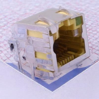 China Internal RJ45 connector with spring loaded mechanism and LED indicators yellow housing RCH RC02515 for sale