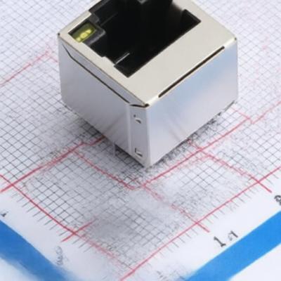 China NETWORK CONNECTOR RCH RC00124 Featuring RJ45 RJ11 Socket PA46 Black Housing and Phosphor Copper Pins for sale