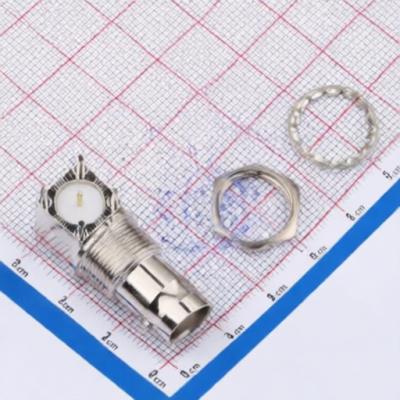 China Durable Brass Body BNC Coaxial RF Connector SAMZO BNC-KYWE-295-W4-N 29.5mm Length 4 Pin Right Angle for sale