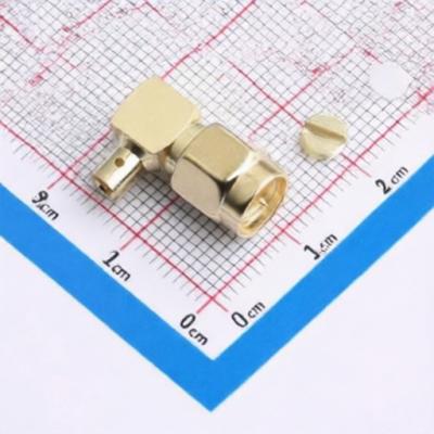 China Coaxial RF Connector 16.7mm 90 Degree SAMZO SMA-JWB2-167-T0-1 Brass Body Gold Plated PTFE Insulator for sale
