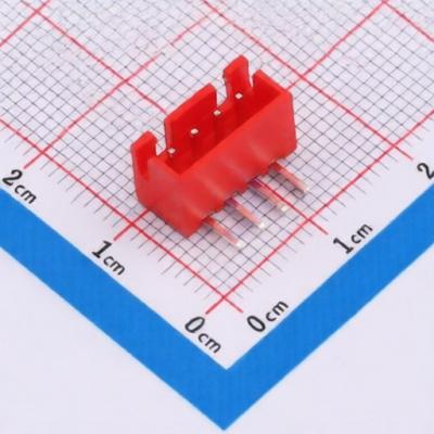 China Red housing SHOU HAN 2.54-4P WZ-R pin header connector suitable for 1.2mm to 1.6mm PC boards for sale