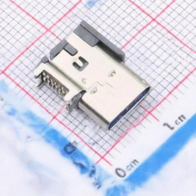 China Durable SHOU HAN TYPE-C 16P CC Connector with SUS301 Middle Clamp and Gold G F Terminal Pin Weld Area for sale