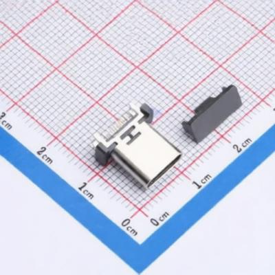 China electronic connector SHOU HAN TYPE-C 16P LCH10.5-A 143 with gold plated terminals and stainless steel shell for sale